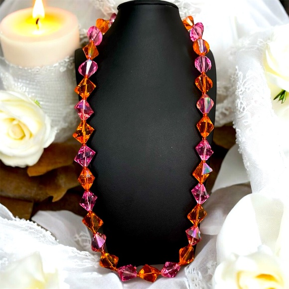Jewelry | Vintage Western Germany Multi Color Ab Coating Necklace ...